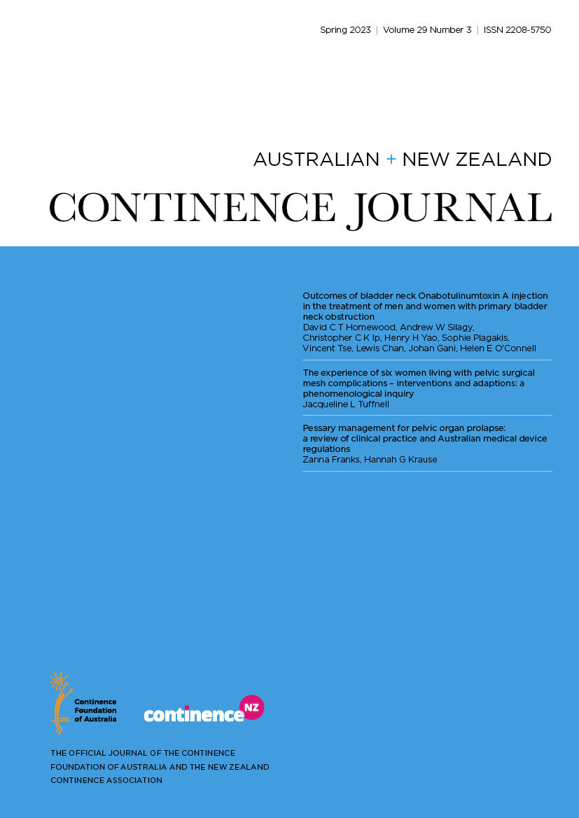 Australian and New Zealand Continence Journal | Continence Foundation ...